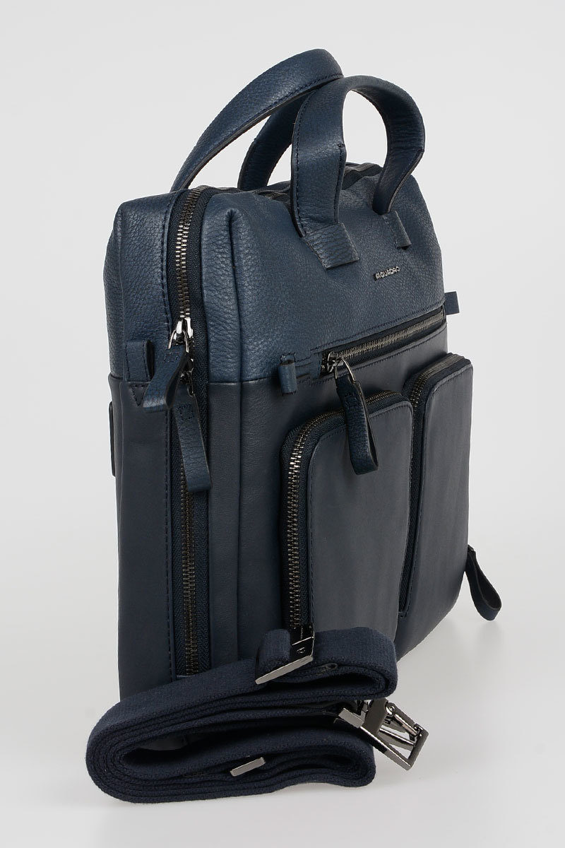 LINE Briefcase Blue Piquadro men - Cuoieria Shop On-line